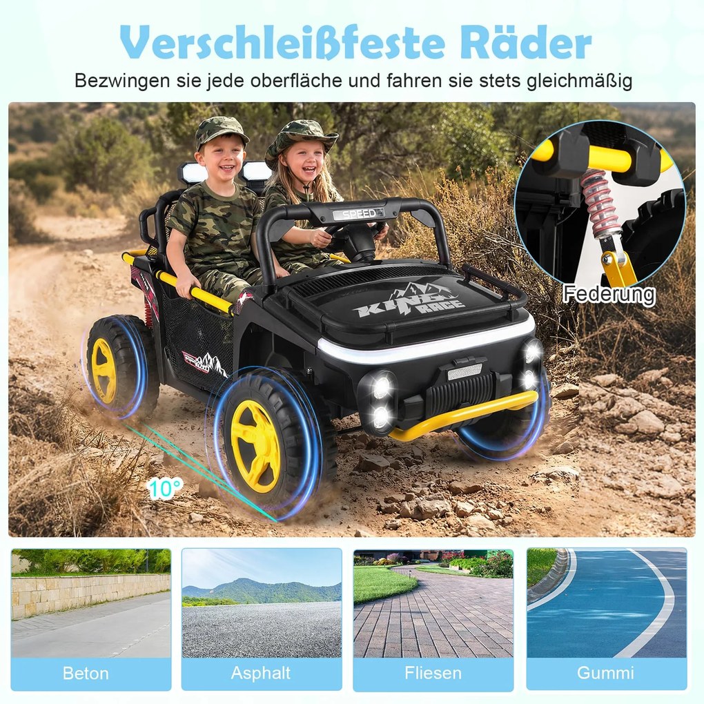 Costway 24 V dětské elektrické vozidlo 2-sedadlové elektrické