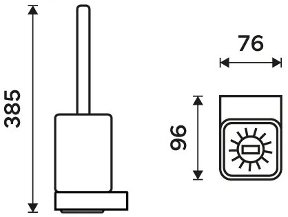 Nimco WC štětka s hranatou rukojetí NIKAU - NK 30094CN-HR-26