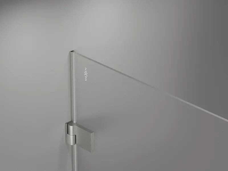 Mexen Lunar-B, výklopný sprchový kout levý 80 x 70 cm, 8mm čiré sklo, ocelový profil, 832-080-070-97-00-L