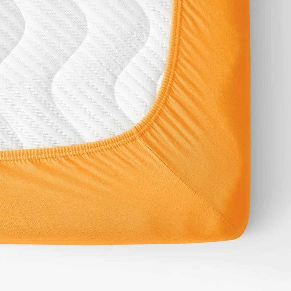 Goldea prostěradlo jersey s napínací gumou - oranžové 160 x 200 cm