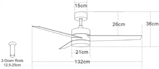Zambelis 19134 - LED Stropní ventilátor LED/15W/230V 3000/4000/6000K chrom + DO