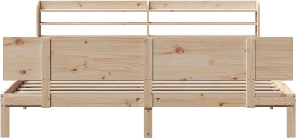 Rám postele s čelem 200 x 200 cm masivní borové dřevo 3306835