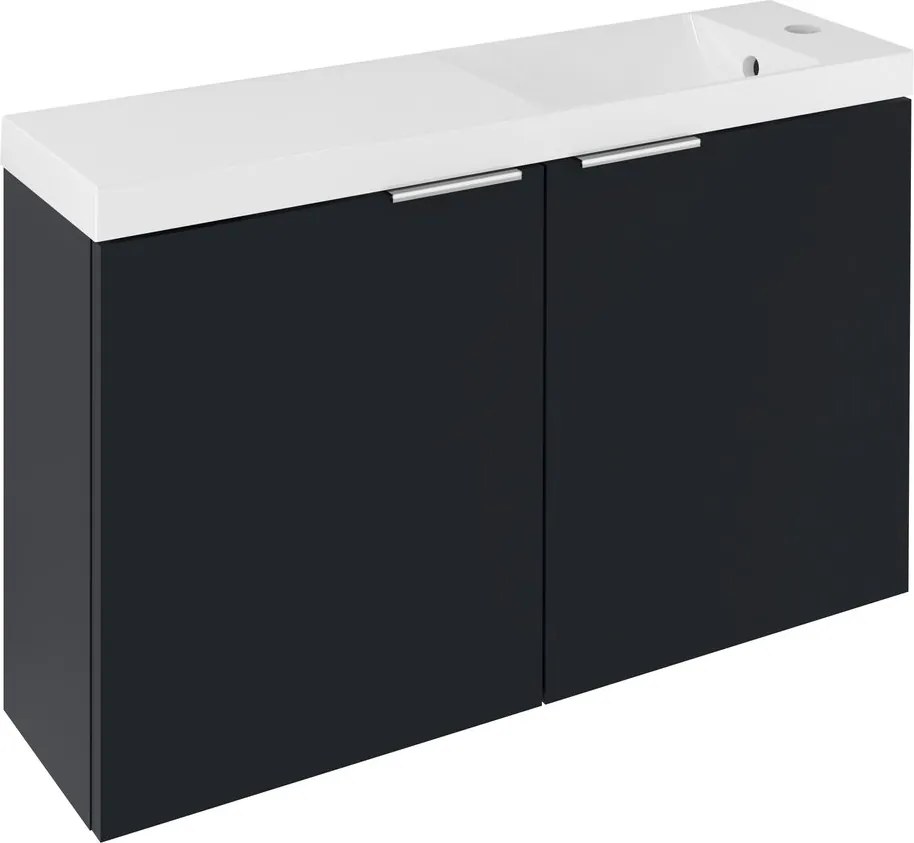 Sapho Latus X koupelnová skříňka 80 x 54,5 x 22 cm s odkládací plochou pravá antracit matný LT110-SET07