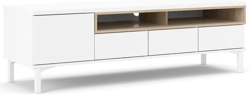 Bílý TV stolek 156x48x48 cm Roomers – Tvilum