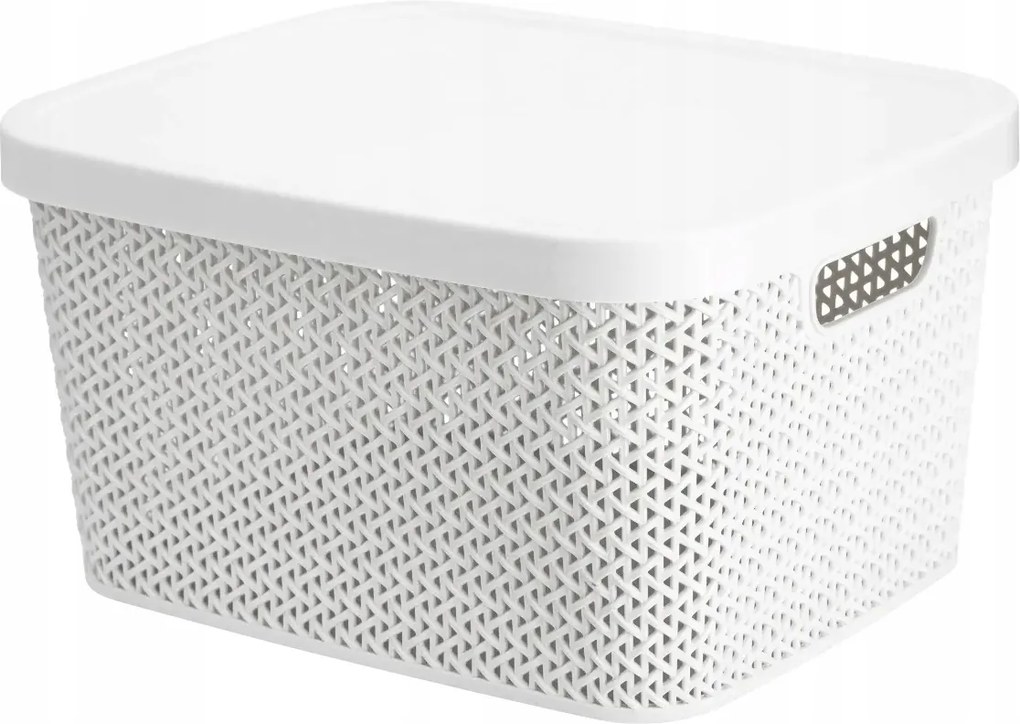 Multifunkční koš s víkem, úložný box s víkem 7l ALTOM - bílý