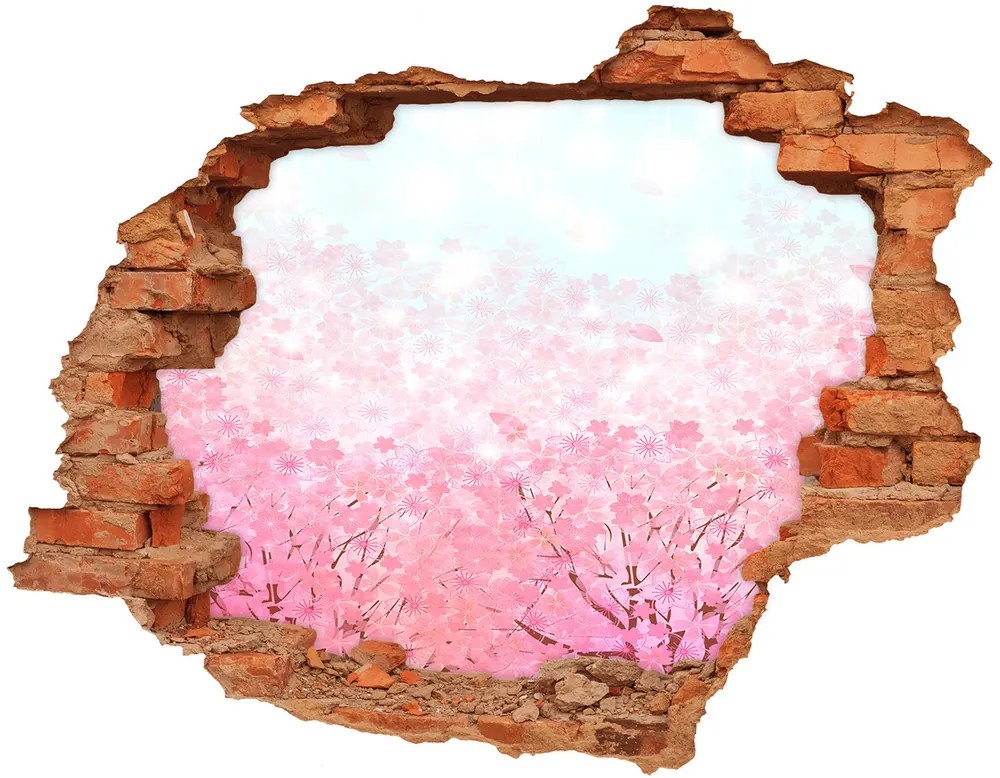 Wallmuralia Samolepící díra nálepka Květy višně 90x70 cm