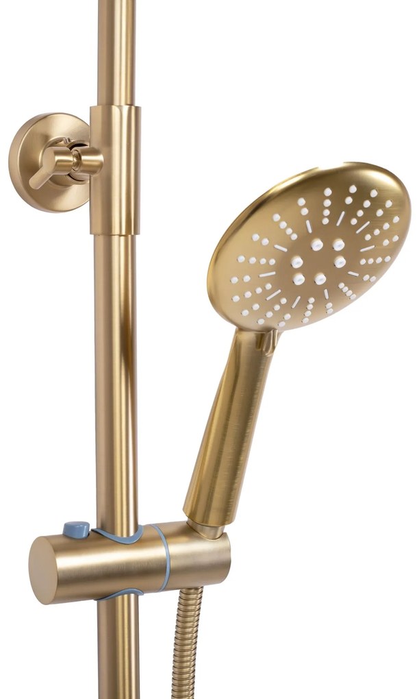 Sprchový komplet s termostatickou baterií REA LUNGO, zlatý kartáčovaný
