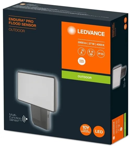 Ledvance - LED Venkovní nástěnný reflektor se senzorem FLOOD LED/27W/230V IP55