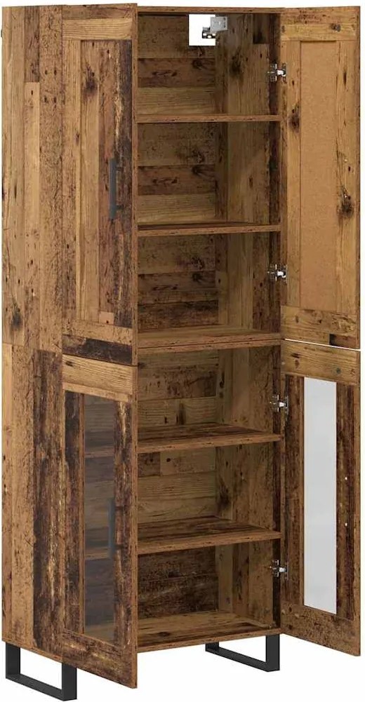 Vysoký bufet 2 ks Staré dřevo 69,5 x 34 x 180 cm 3403192