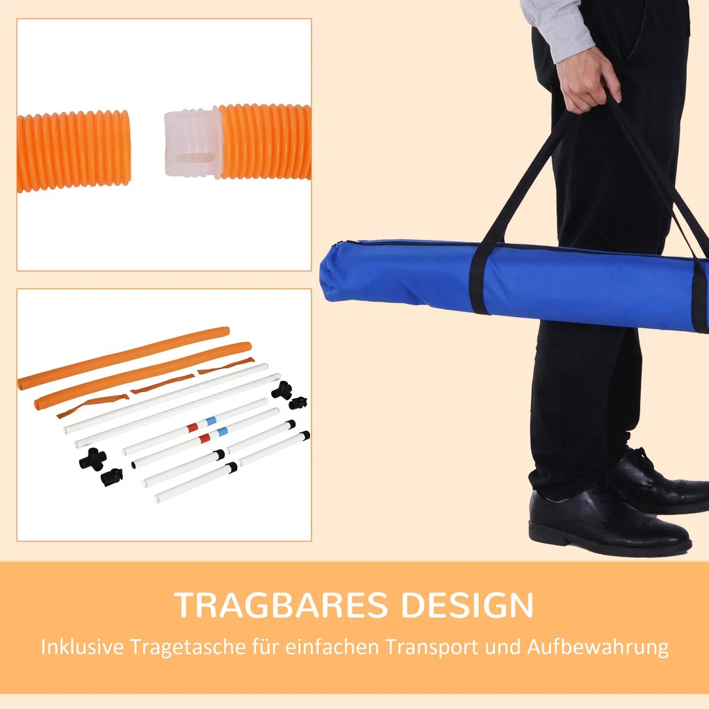 Výcvikový set PawHut pro psy skákací kruh agility přenosný PE bílý oranžový 74,5x66x91cm pro efektivní výcvik psů