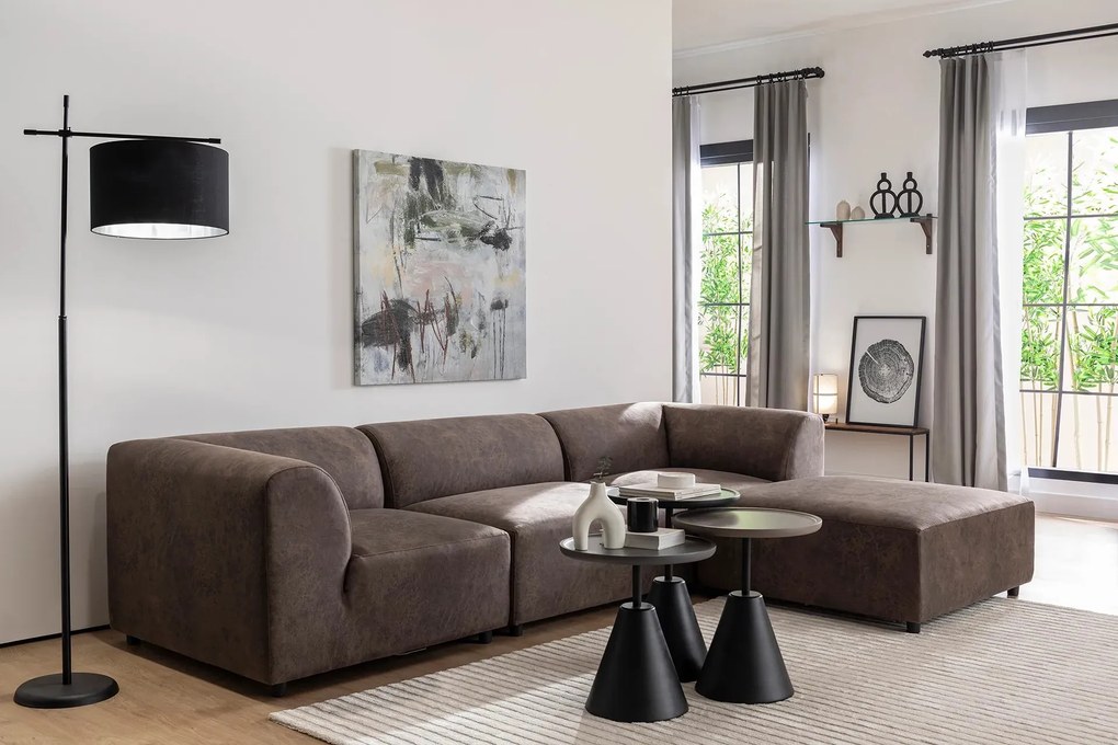 Hanah Home Rohová pohovka ALPHA hnědá pravá