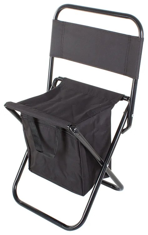 Verk 01669 Kempingová skládací židle s brašnou 2v1 černá