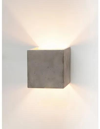 GANTlights Nástěnné svítidlo GANTLights, světlý beton + stříbrný vnitřek