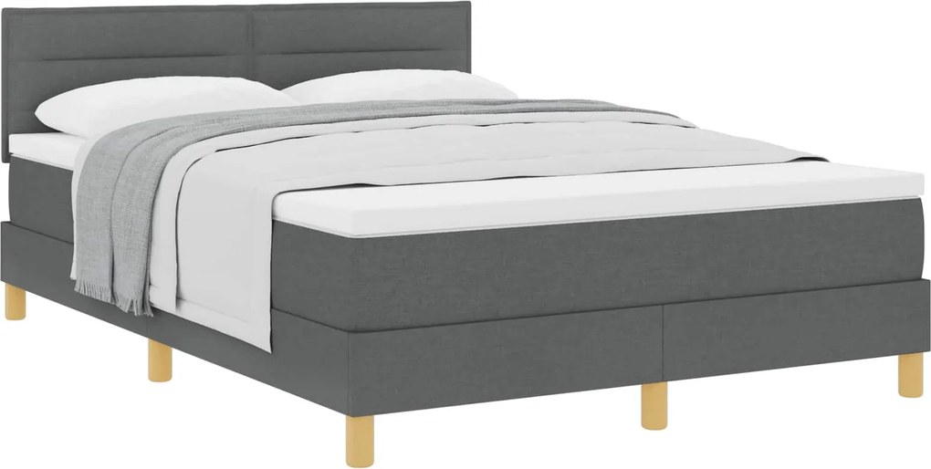Postel s boxspringem s polštářem Tmavě šedá 160 x 200 cm textil 3338854