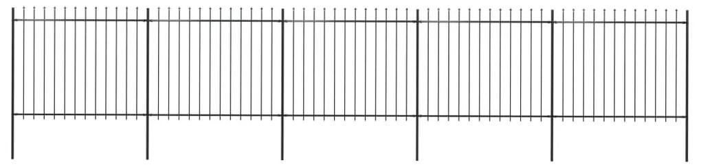 vidaXL Zahradní plot s hroty ocel 8,5 x 1,5 m černý
