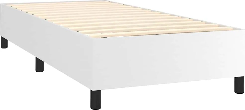 Box spring postel s matrací bílá 80 x 200 cm umělá kůže 3132466