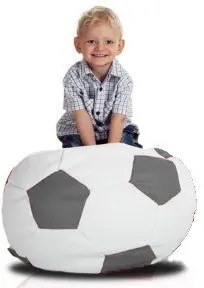 Sedací vak fotbalový míč malý bílo-šedý EMI