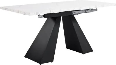 Aosom Rozkládací jídelní stůl, do obývacího pokoje a home office, 159 x 74 x 77 cm, bílá+černá