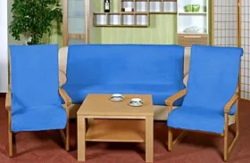 Bellatex Souprava Korall micro 3+1+1 Modrá 150x200 cm, 2ks 65x150 cm