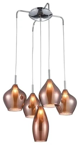 Industriální lustr Amber 5 měděná