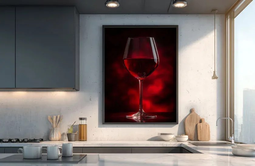 Sklenka vášně - obraz - Elegantní červené víno v luxusním stylu 13 - 70 x 100 cm - 1 149 Kč