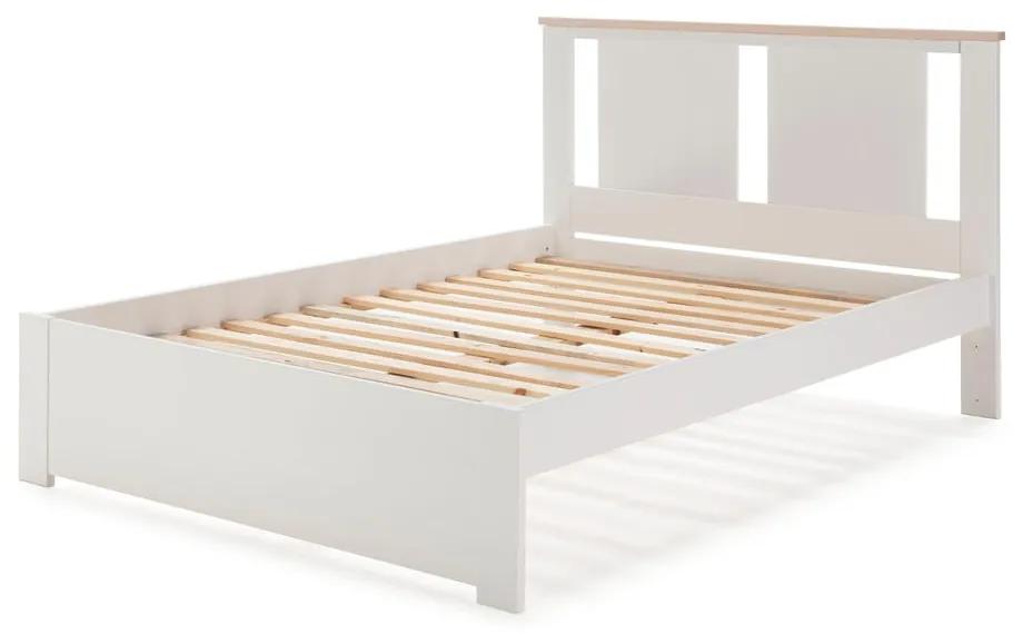 Bílá dvoulůžková postel s roštem 140x190 cm Enara – Marckeric