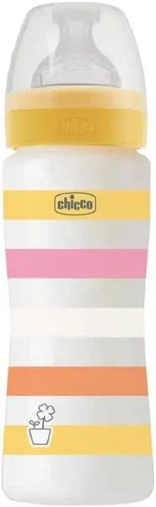 Chicco Láhev kojenecká Well-being silikon 330 ml Kluk