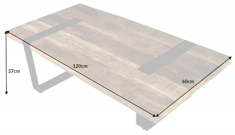 Massive home | Designový konferenční stolek 120cm Iron craft mango