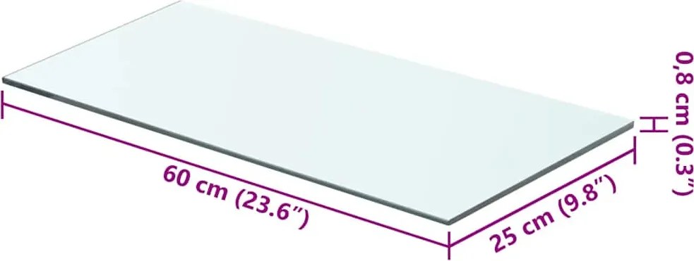 Policová deska sklo čiré 60x25 cm 243825