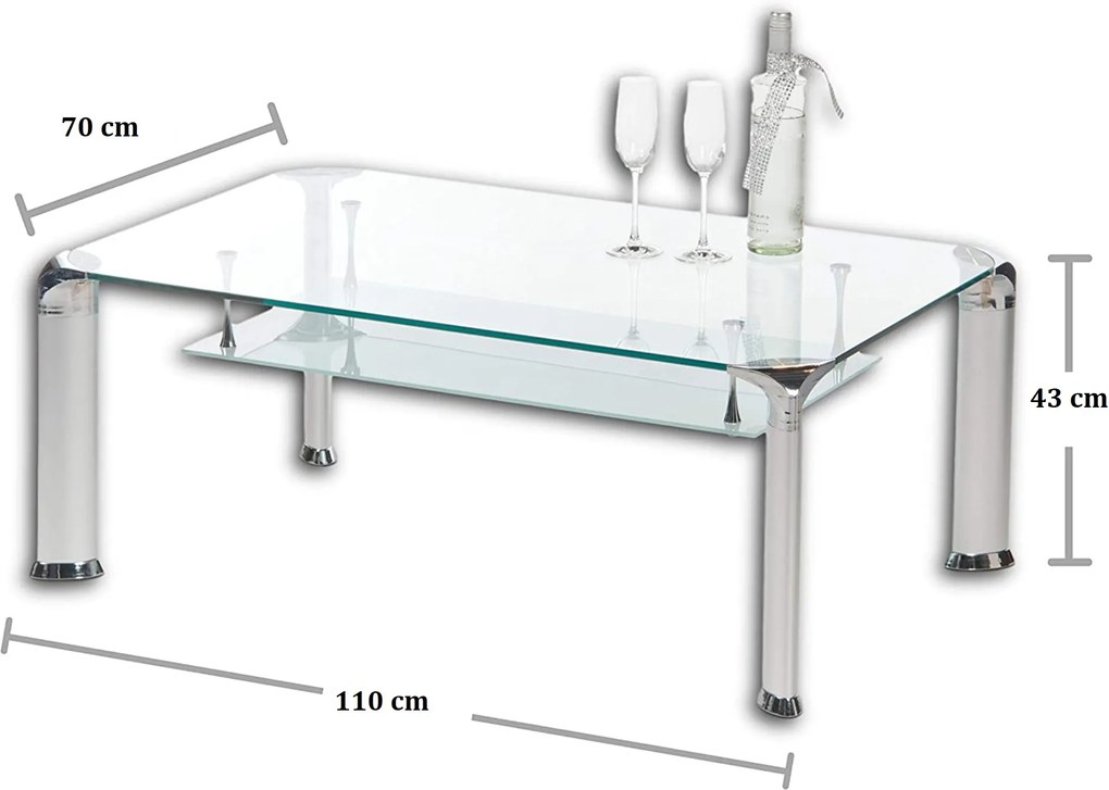 Sconto Konferenční stolek ALBERTO čiré sklo/kov