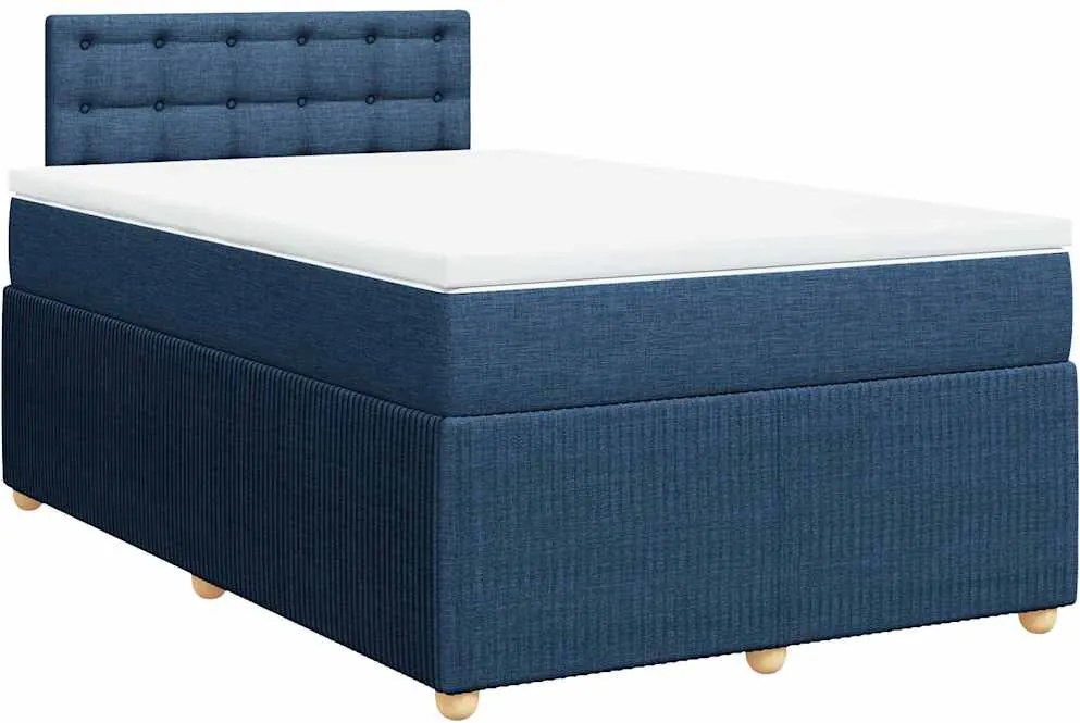 Box spring postel s matrací modrá 120x200 cm textil 3287443