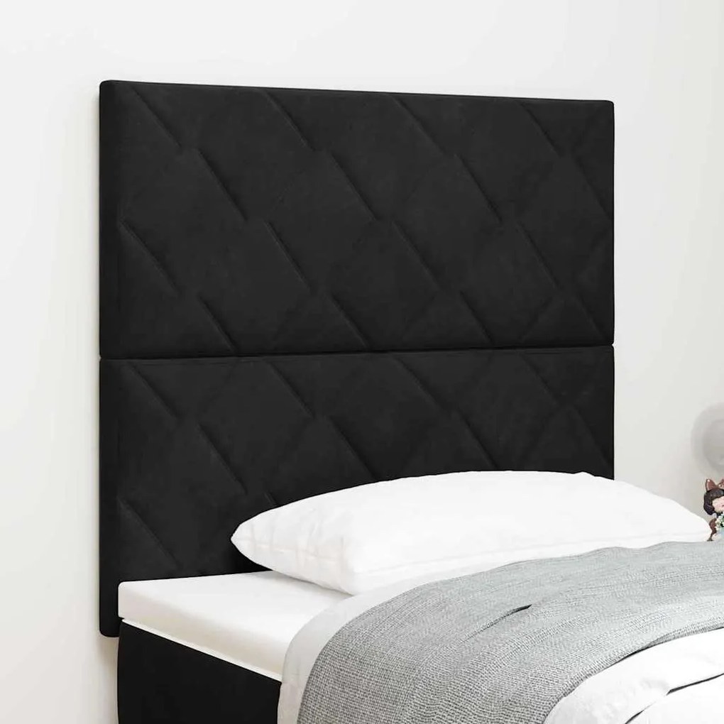 Čelo postele Černý 90 cm samet 3337895