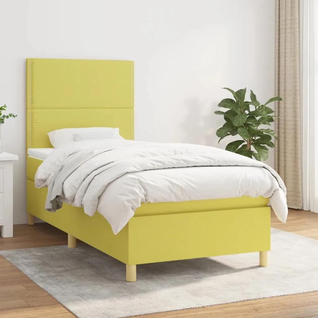 vidaXL Box spring postel s matrací 90x200 cm textil [3142230] Barva: světle šedá