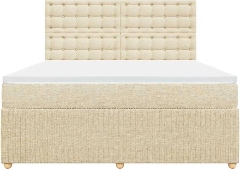 Box spring postel s matrací krémová 180x200 cm textil 3294454