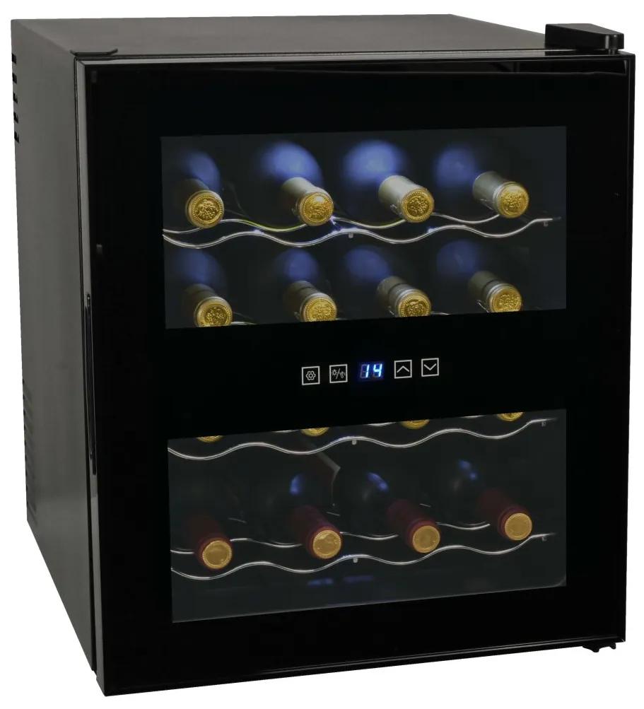 50606 vidaXL Vinotéka / chladnička na víno, 48 l, 16 lahví, LCD displej