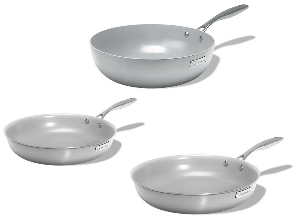 Elmich Sada nerezových pánví s keramickým povrchem Tria Ceramic 3 ks, 1 wok a 2 pánve