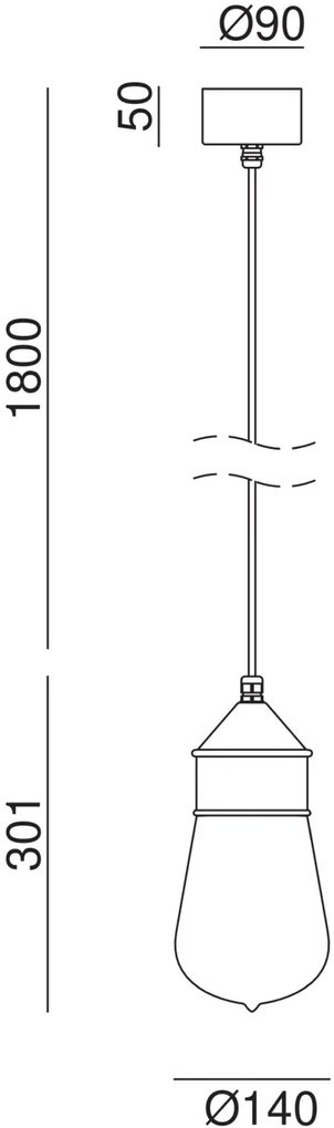 Il Fanale Designové závěsné svítidlo DROP 1800 mm