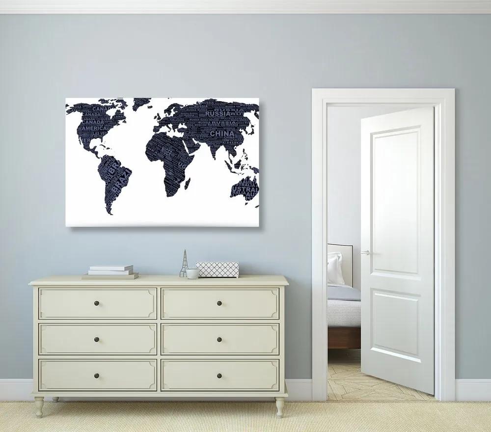 Obraz mapa světa - 60x40 cm