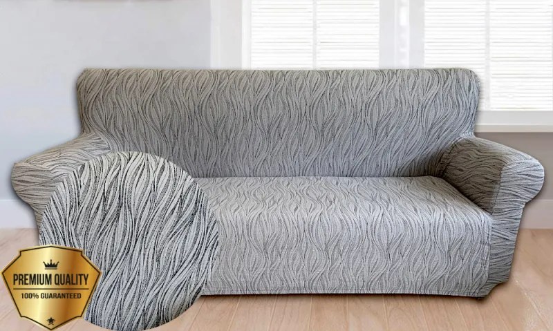 Napínací potah na třímístnou pohovku Glamour - šedý