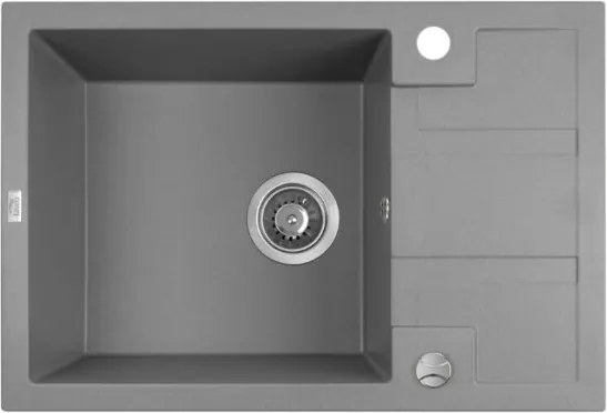 Laveo Barbados, 1-komorový granitový dřez 650x440x215 mm, šedá, LAV-SBB_513T