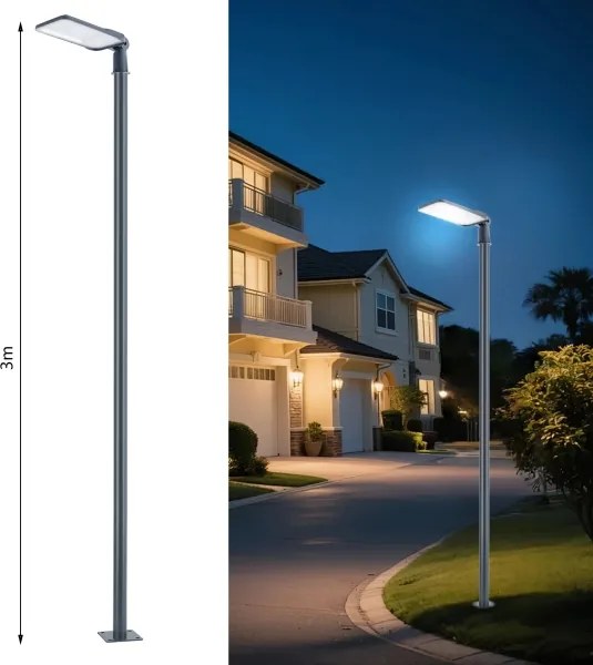 Brilagi-LED Venk. lampa se sloupem a kl. 3 m URBANLIGHT LED/200W/230V antr. IP65