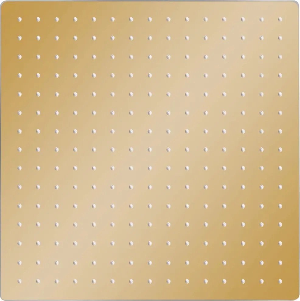 Dešťová sprchová hlavice nerezová ocel 40x40 cm čtverec zlatá 147711