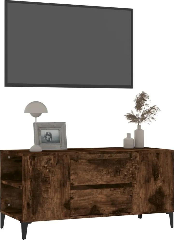 vidaXL TV skříňka 102x44,5x50 cm kompozitní dřevo [819609] Barva: bílá s vysokým leskem