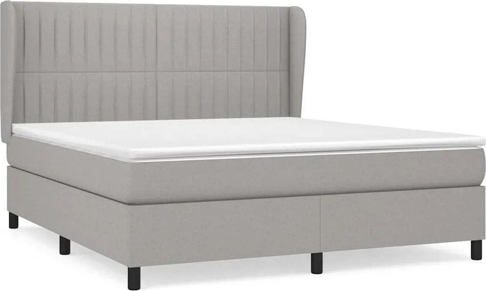 Box spring postel s matrací světle šedá 180 x 200 cm textil 3128141