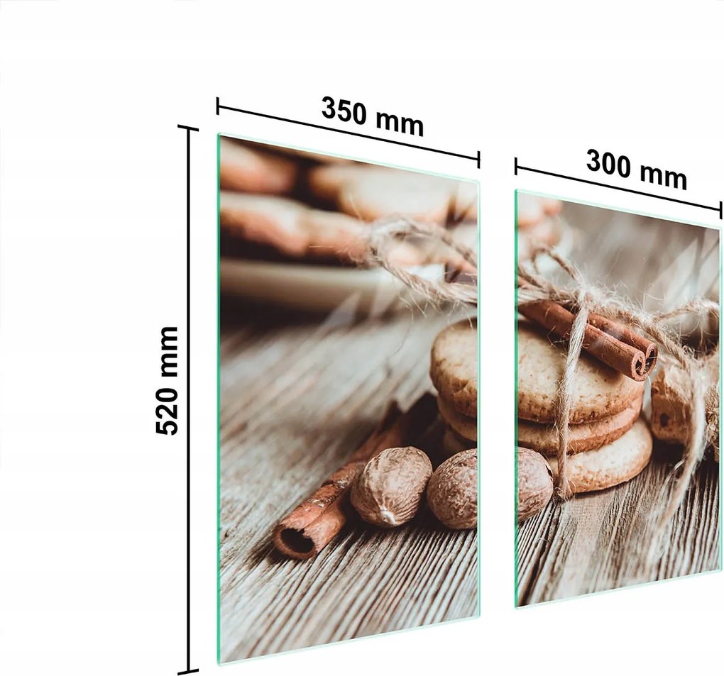 Skleněná Ochranná Deska Do Kuchyně 65x52 Skořice