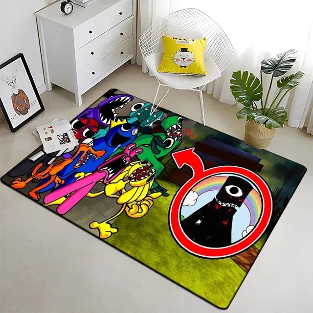 Protiskluzový koberec / předložka s barevnými motivy ze hry "Rainbow friends" vhodný do dětského pokoje (17-21) Barva: 21, Velikost: 90 cm x 130 cm