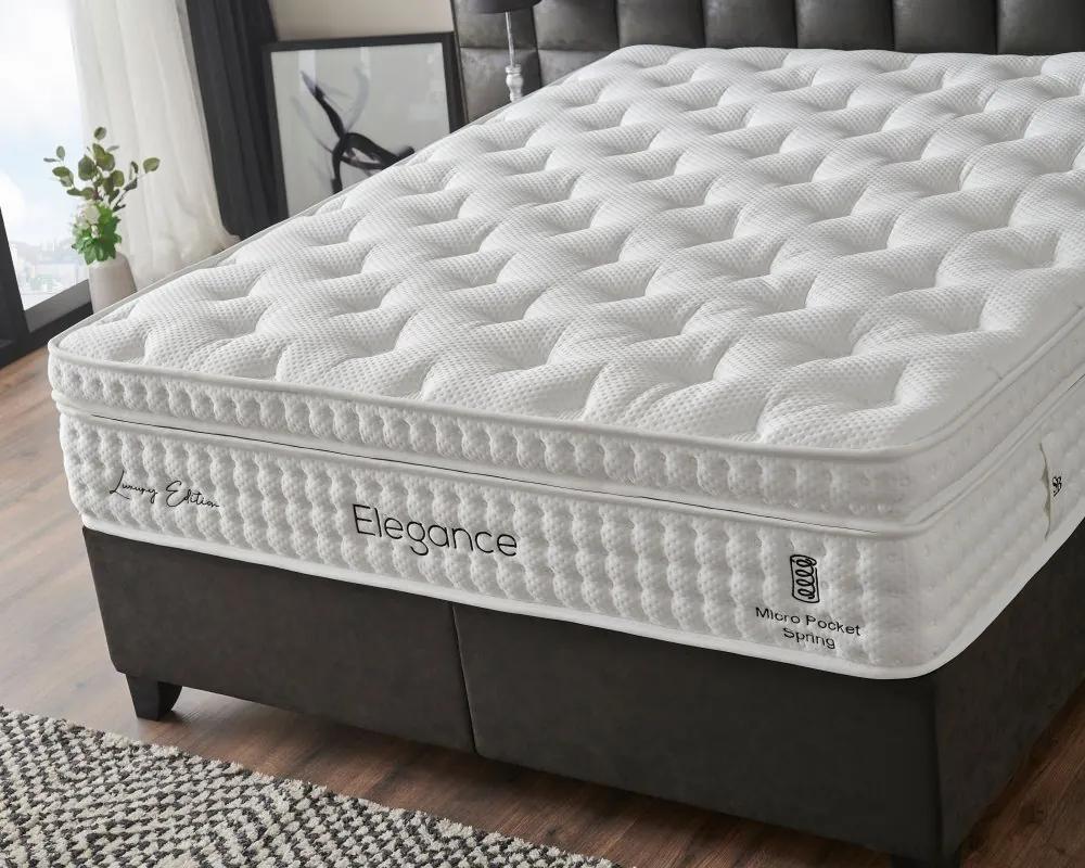 Čalouněná postel ELEGANCE s matrací - šedá 140 × 200 cm