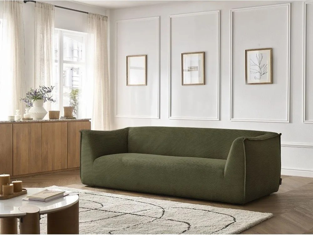 Zelená manšestrová pohovka 242 cm Giorgia – Bobochic Paris