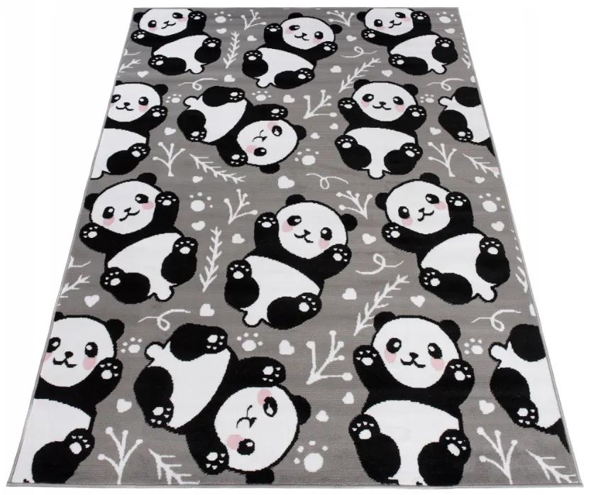 Chemex Dětský koberec Pandy šedý různé velikosti Rozměr: 140x200cm
