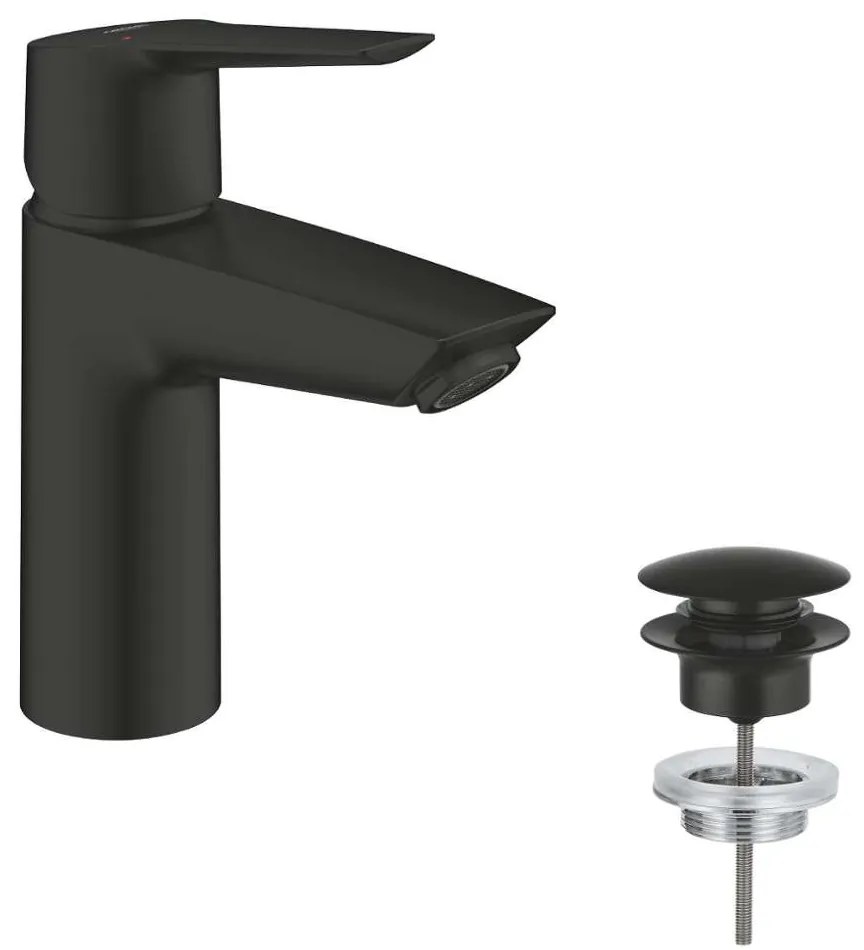 Grohe QuickFix Start - Umyvadlová baterie s výpustí Push-Open, matná černá 235502432